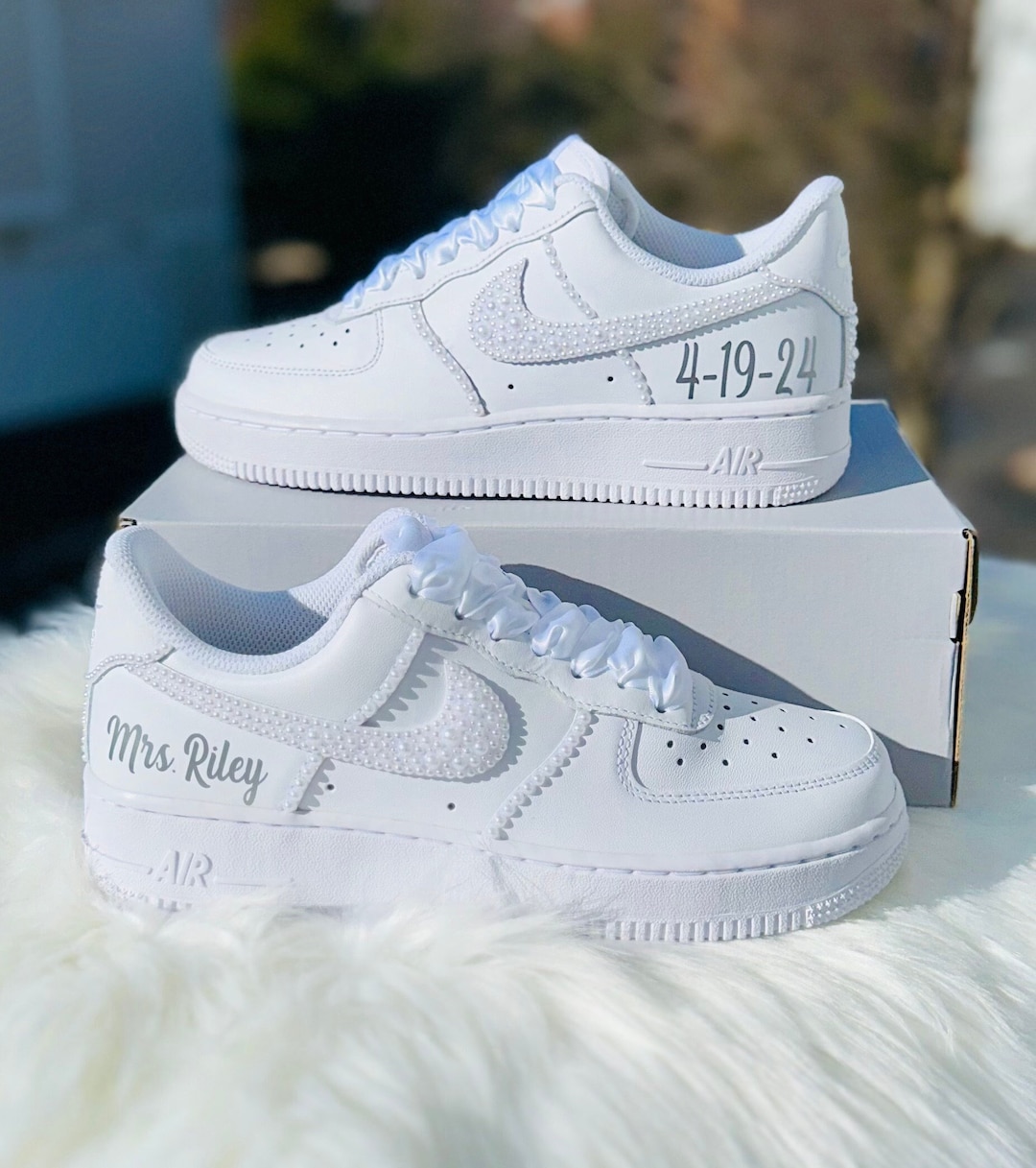 Wedding Bridal Sneakers Personalized, Custom Nike Air Force 1's ...