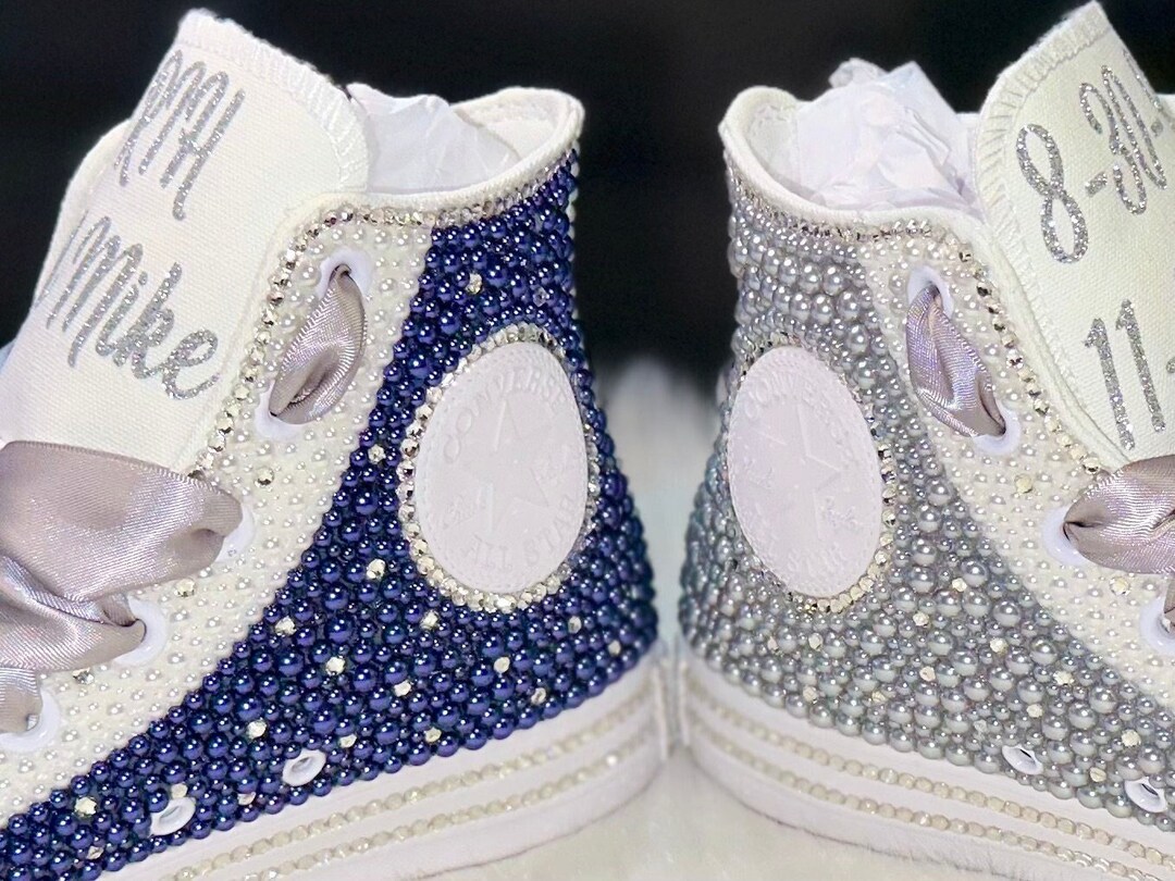 Bling Converse, Birthday Converse, Chucks and Pearls, Wedding Converse ...