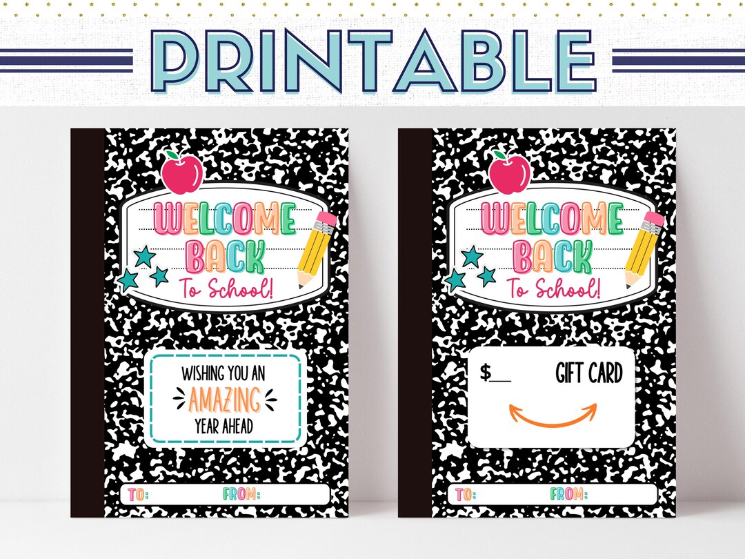 Welcome Back to School Printable Gift Card Holder, First Day of School ...