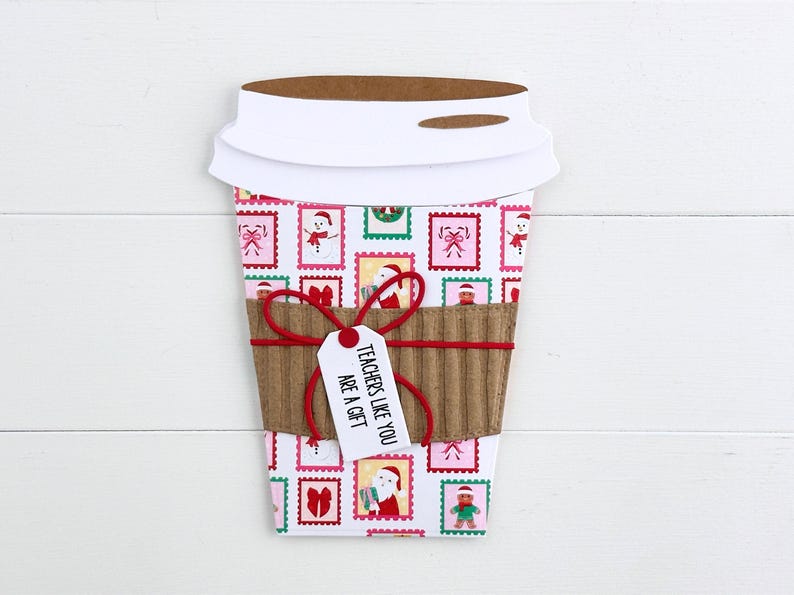 Christmas Teacher Gift Card Holder, Gifts for Teachers, Coffee Cup Gift ...