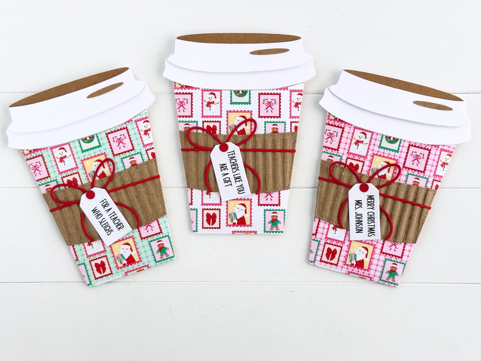 Christmas Teacher Gift Card Holder, Gifts for Teachers, Coffee Cup Gift ...