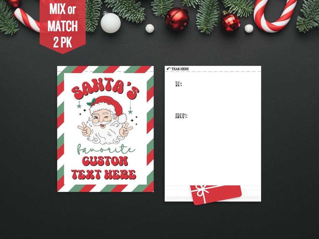 2pk Cute Christmas Cash Money Card Holder Santa Gift Card - Etsy