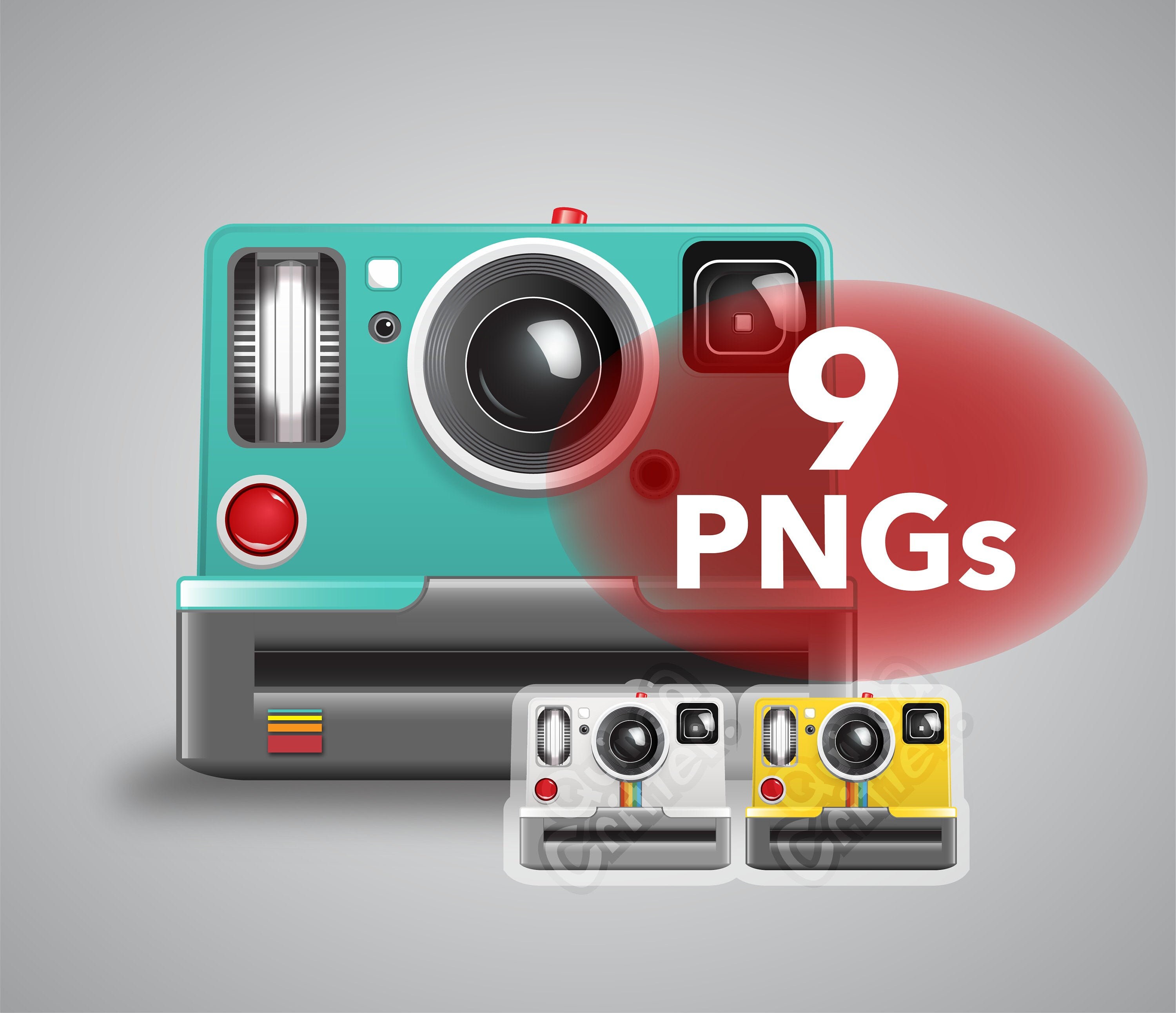 Polaroid Style Clipart Instant Camera Graphics Digital - Etsy