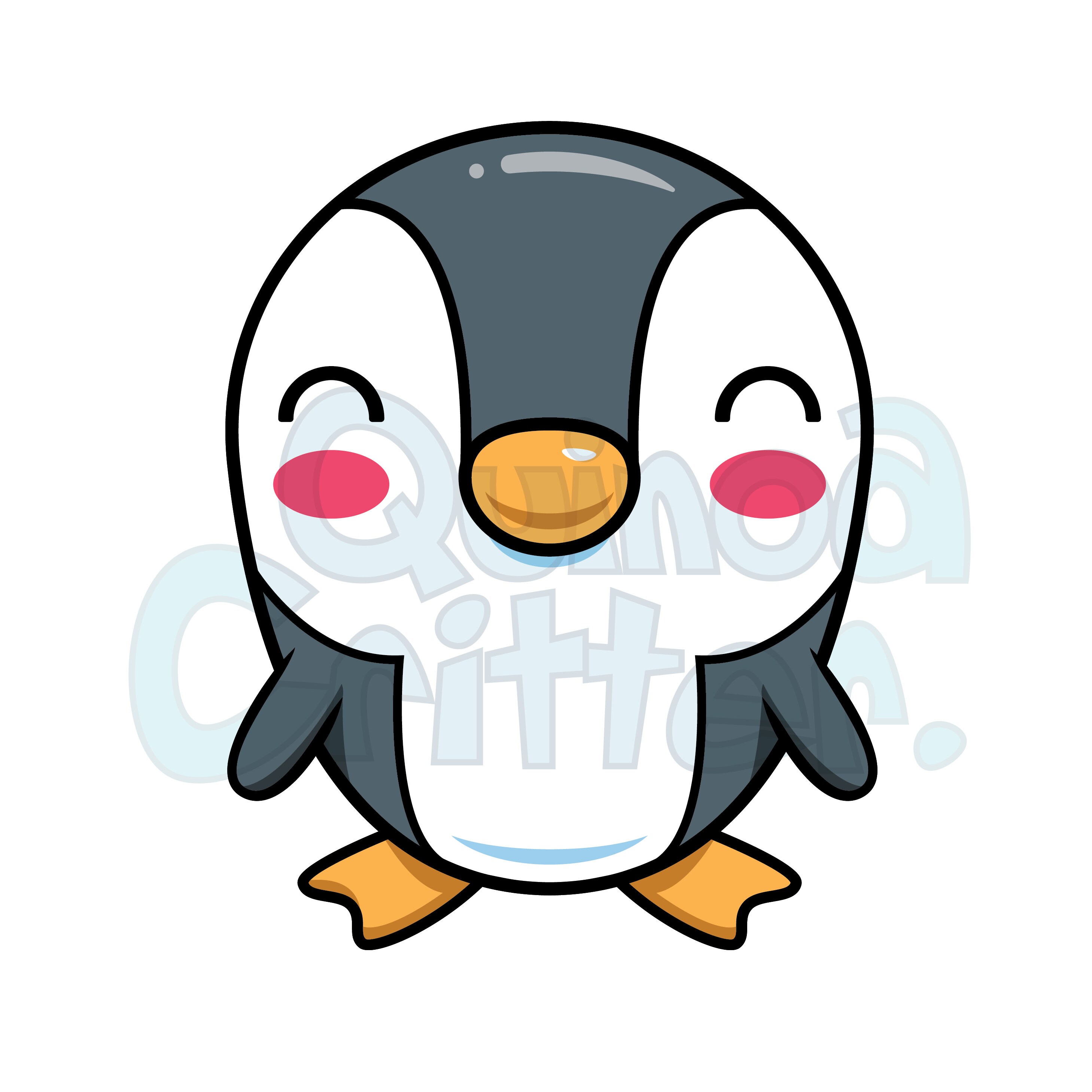 Arctic Animals Clipart Penguin Winter Snowflakes Graphic Digital ...