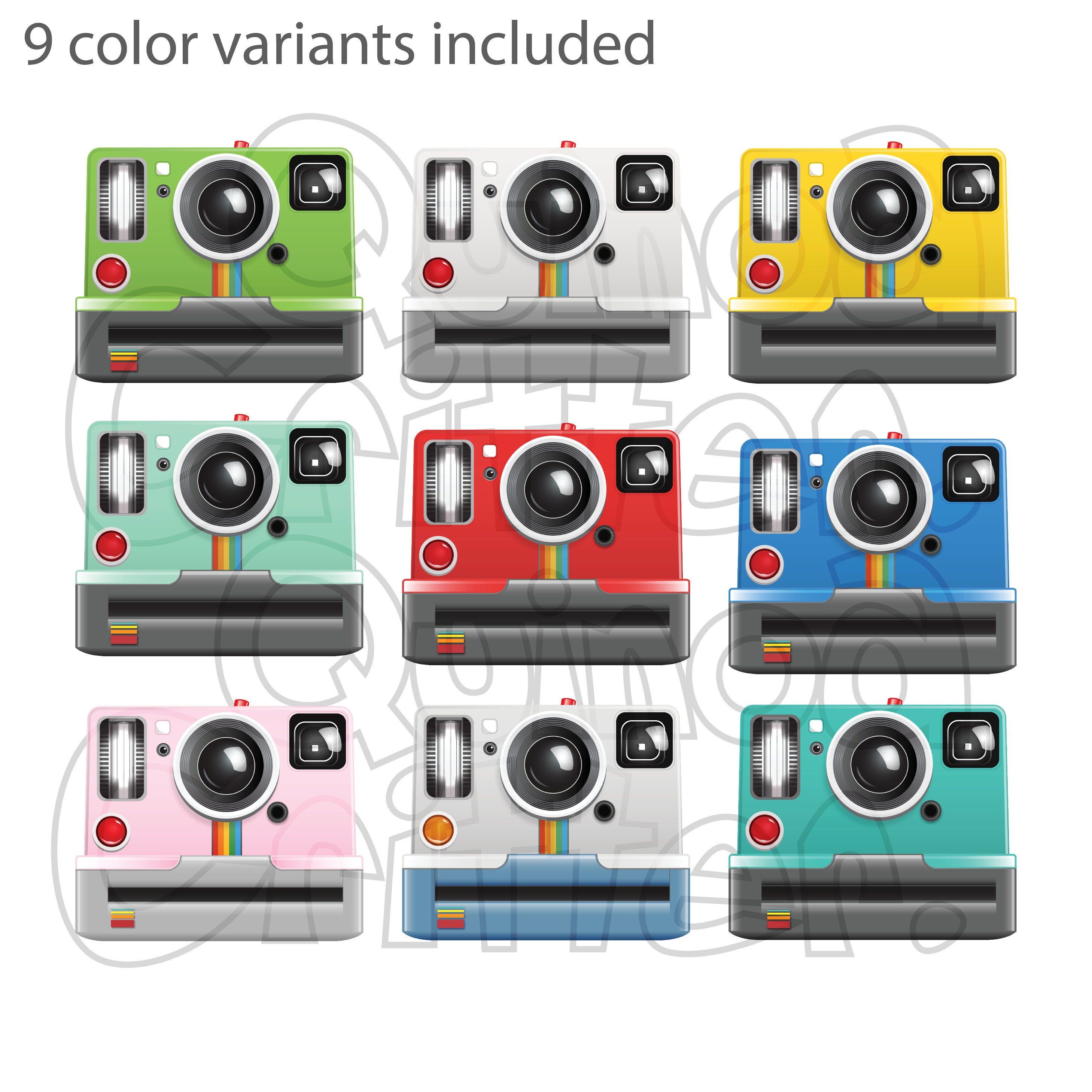 Polaroid Style Clipart Instant Camera Graphics Digital Download Clip ...