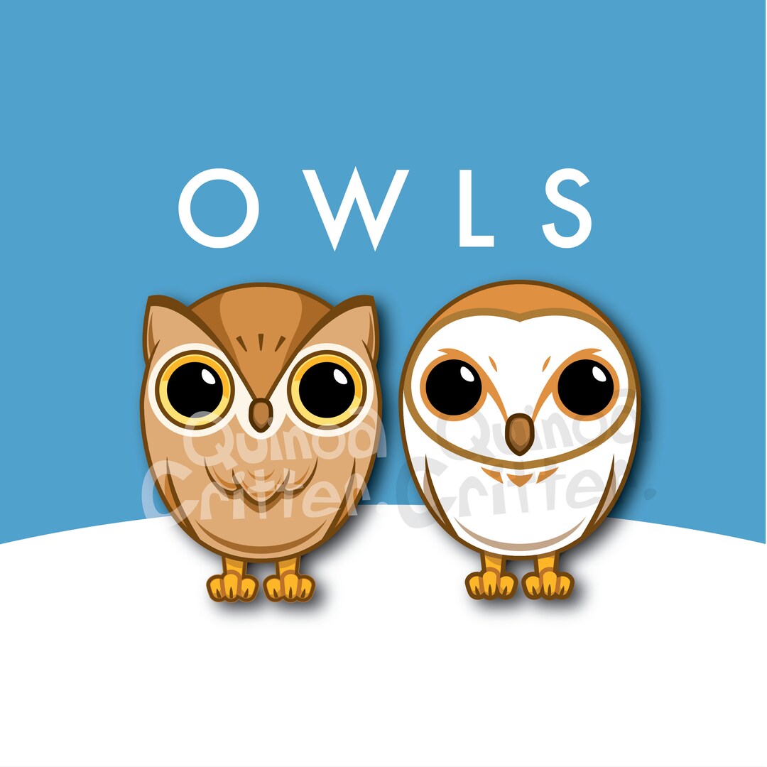 Owls Clip Art Digital Download Cute Owl Birds Clipart Great Horned Owl ...