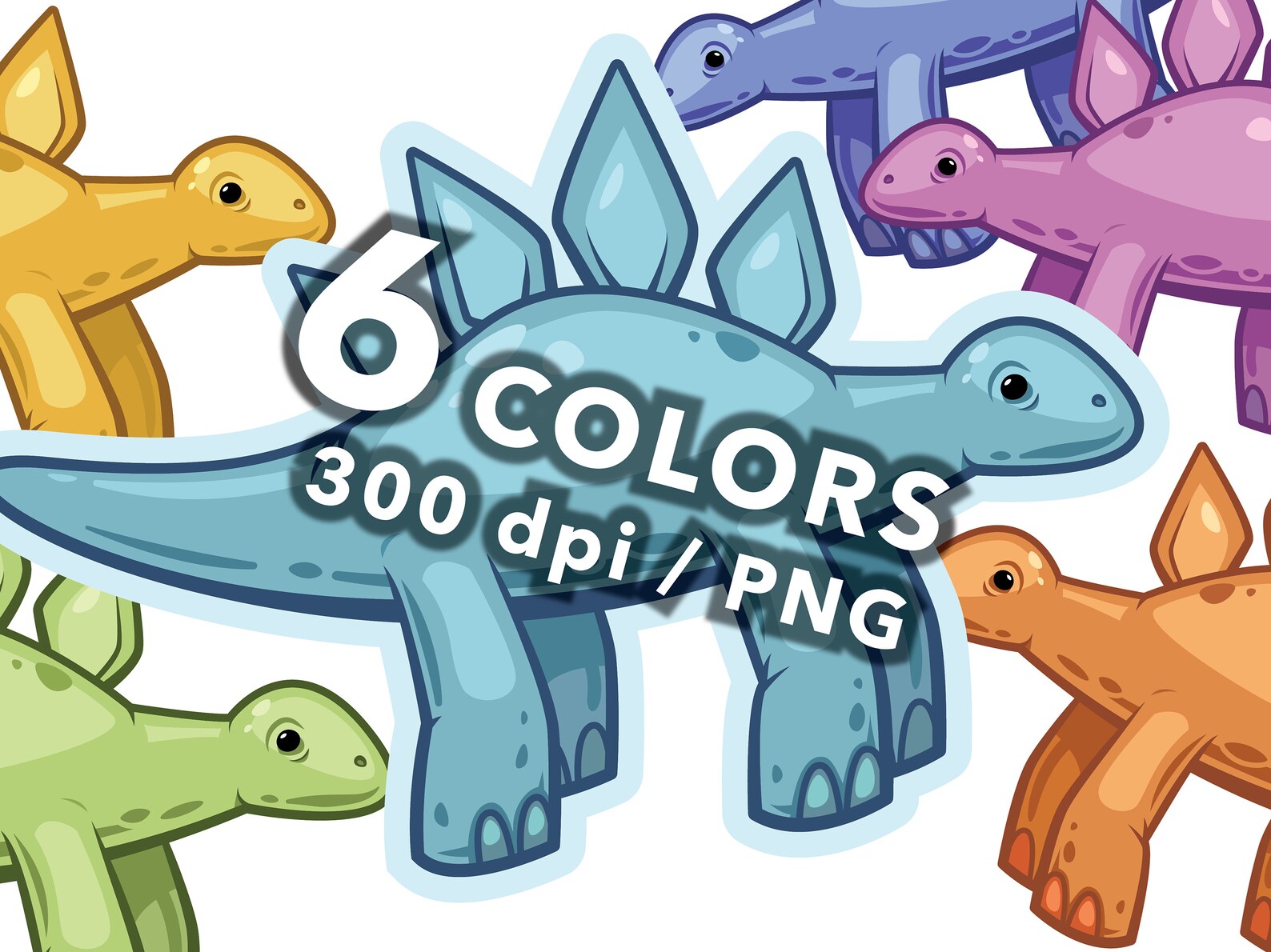 Stegosaurus Clipart Digital Download Cute Dinosaur for Boys - Etsy