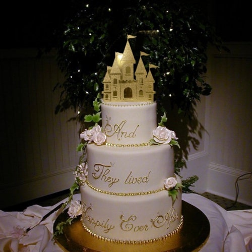 Gold Card Stock Castle Cake Topper Castle Cake Topper - Etsy