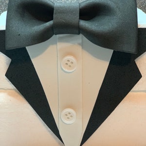 Tux and Bow Tie Cake Topper, Tuxedo, Wedding Cake Topper, Bow Tie ...