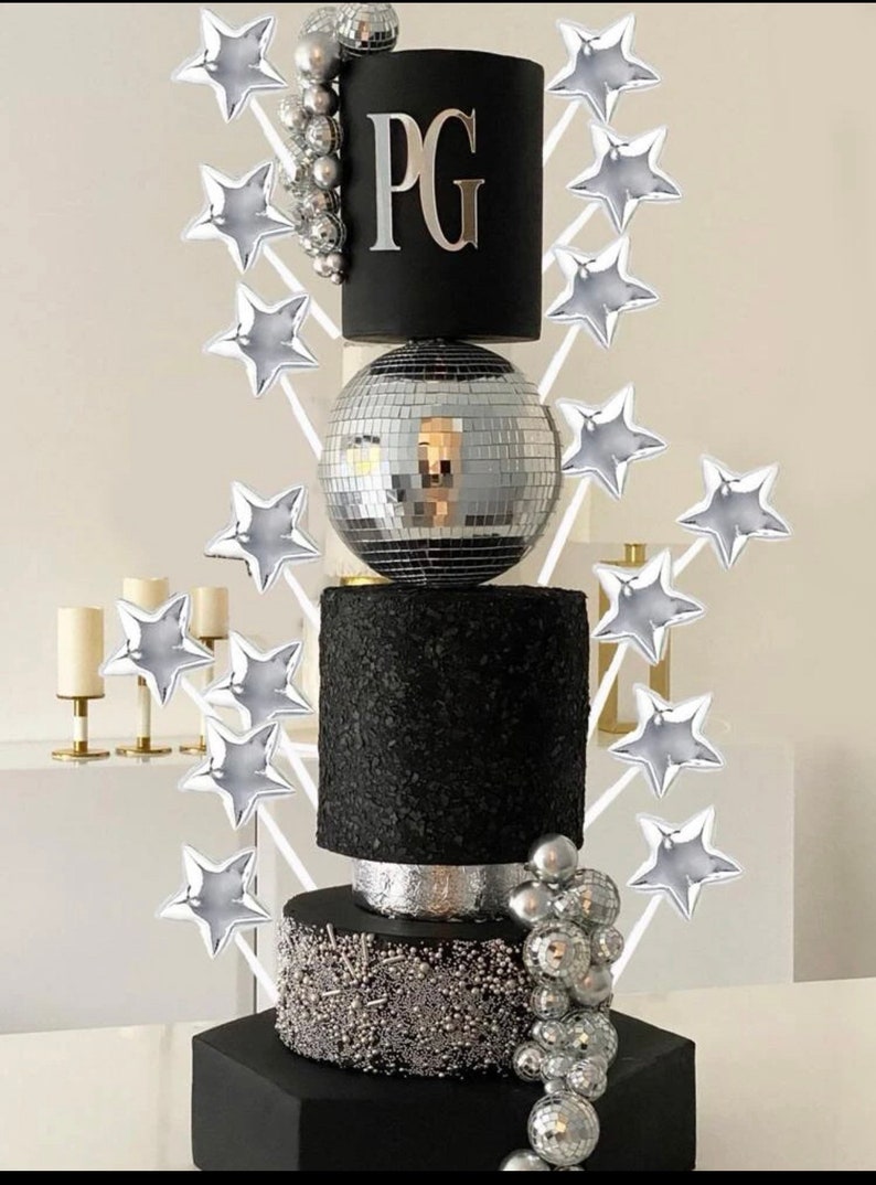 Gold Stars Cake Topper Star Cake Toppers Silver Stars Red - Etsy