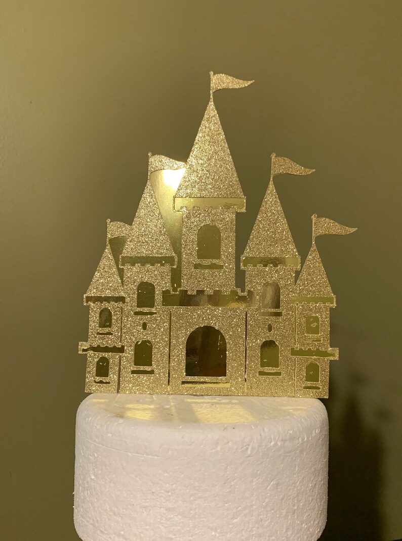 Gold Card Stock Castle Cake Topper Castle Cake Topper - Etsy