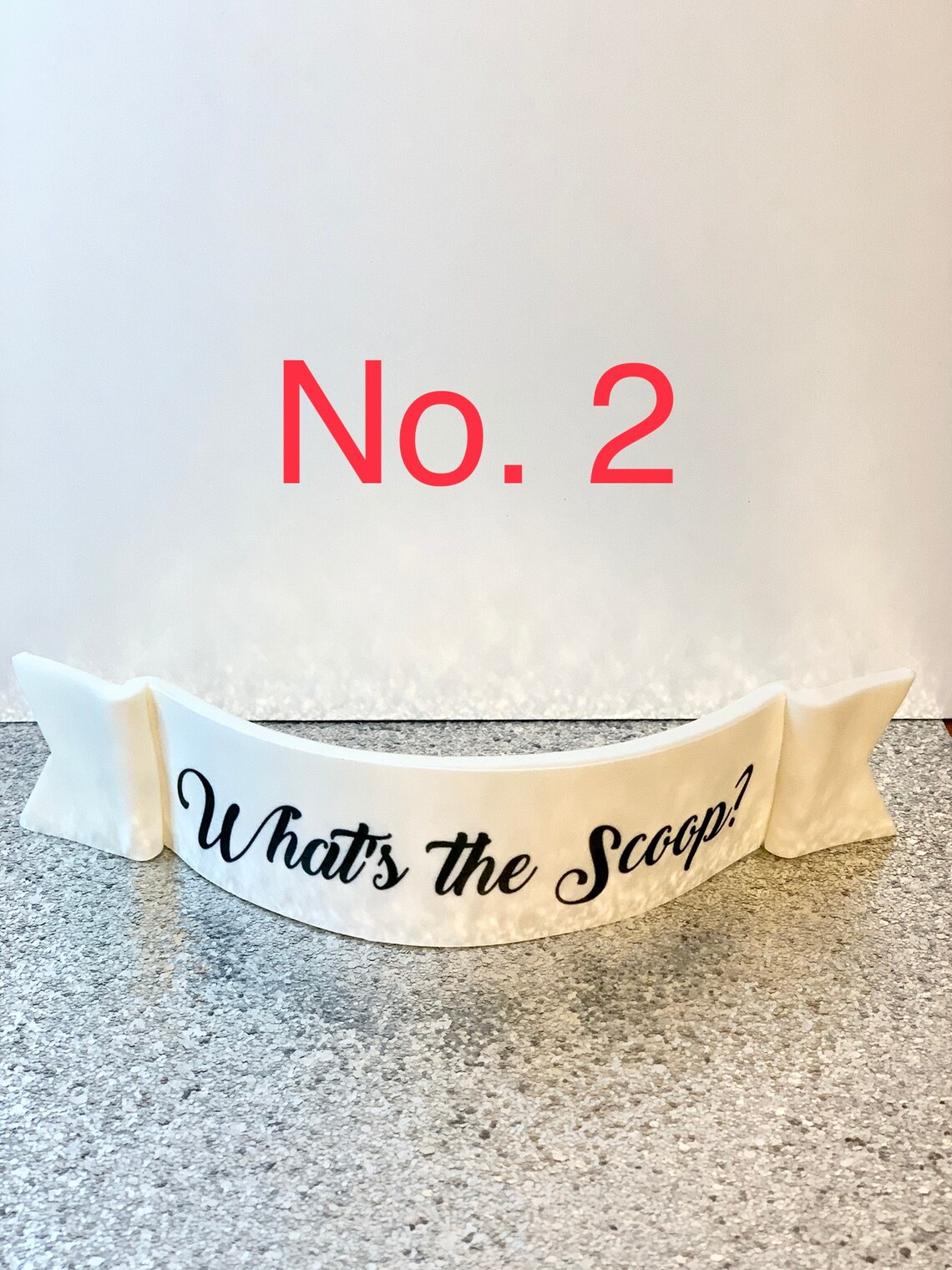EDIBLE Cake Banner Whats the Scoop Ribbon Edib Streamer - Etsy