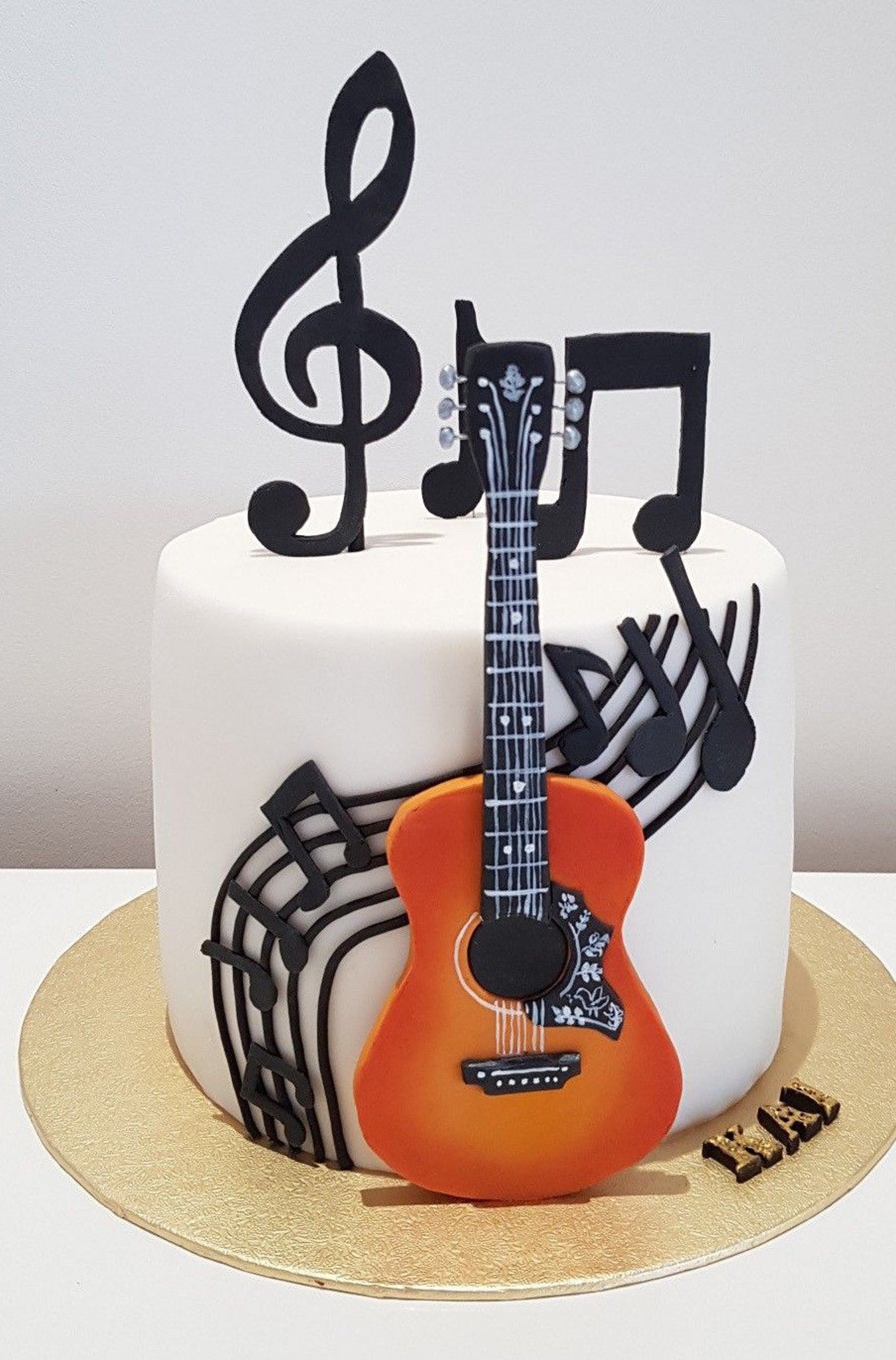 Guitar Cake Topper Guitar Guitarist Birthday Music Teacher - Etsy
