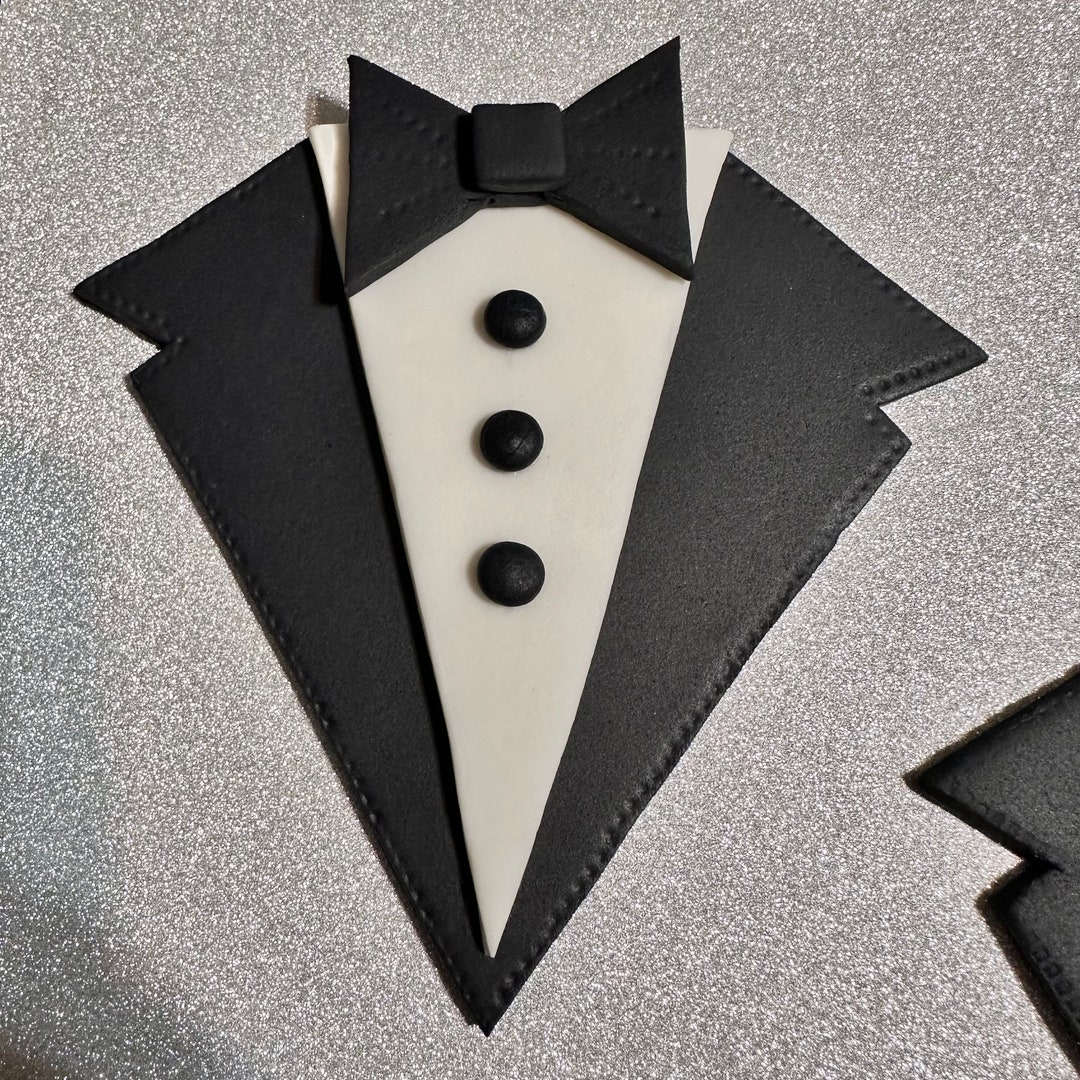 Fondant Tuxedo Cake Topper, Tuxedo Cake Topper, Wedding, Birthday ...