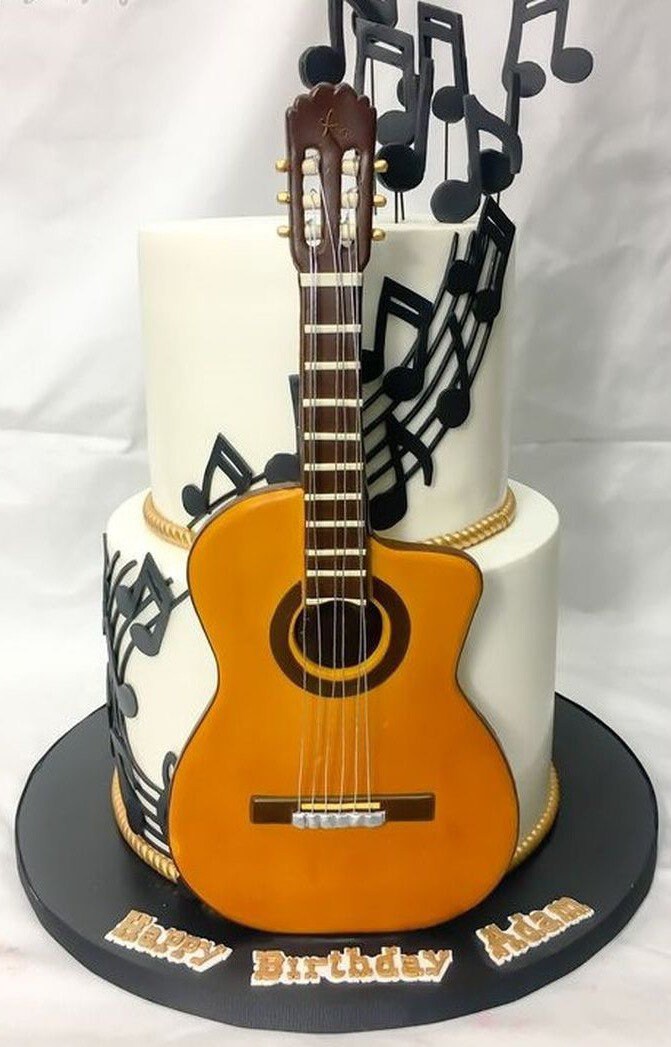 Guitar Cake Topper Guitar Guitarist Birthday Music Teacher - Etsy