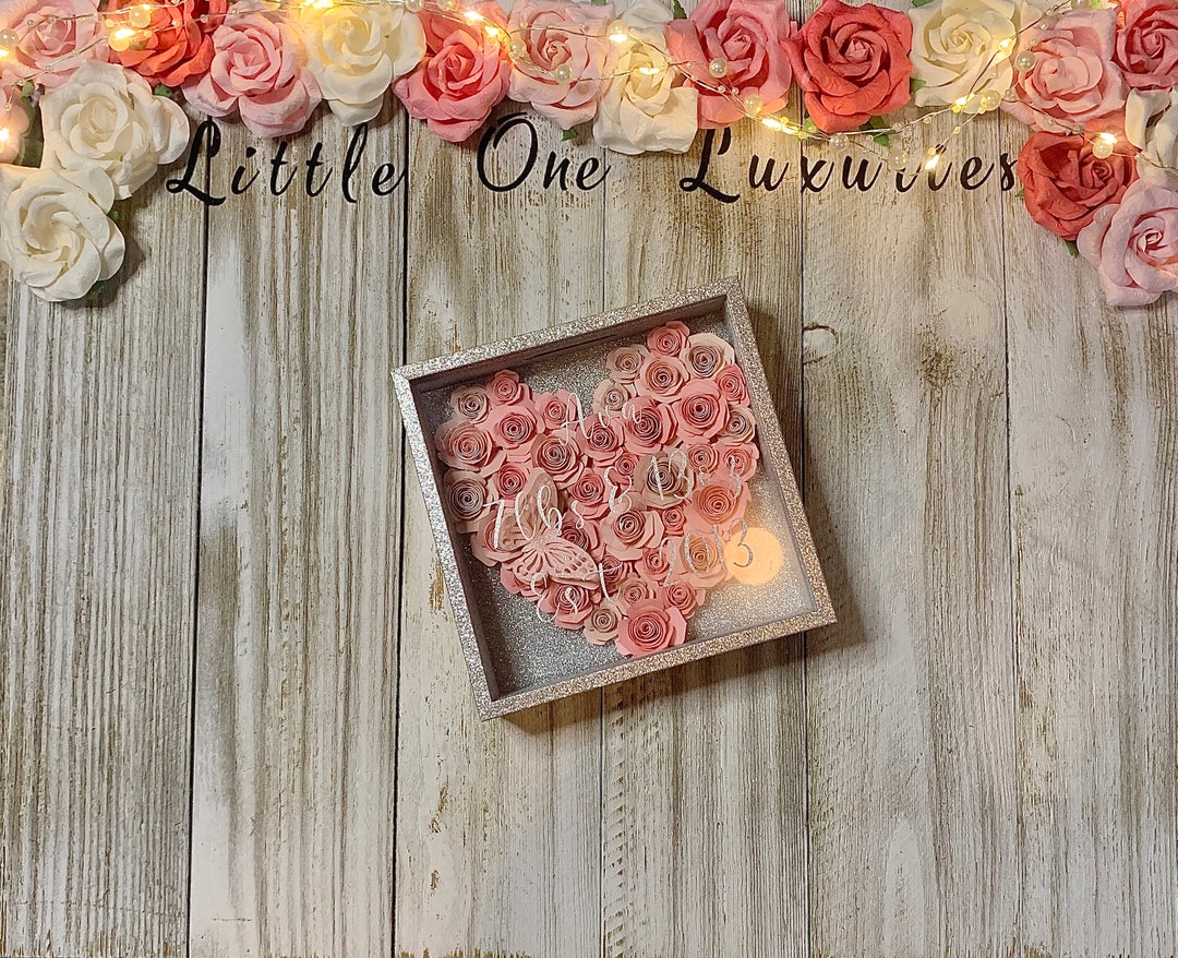 Personalized 5.5 X 5.5 Silver Shadow Box - Etsy