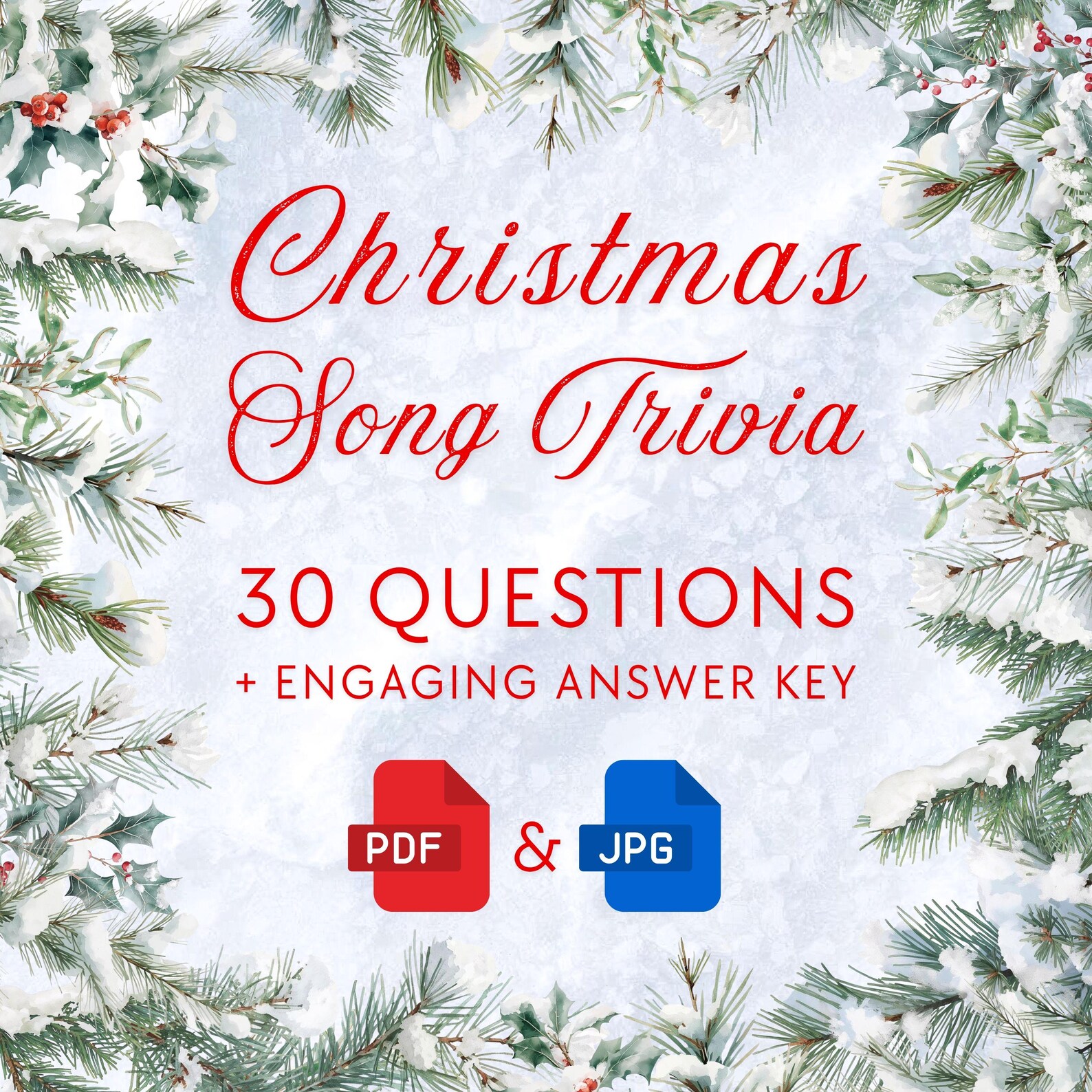 Christmas Song Trivia Game – 30 Questions With Answer Key and Engaging ...