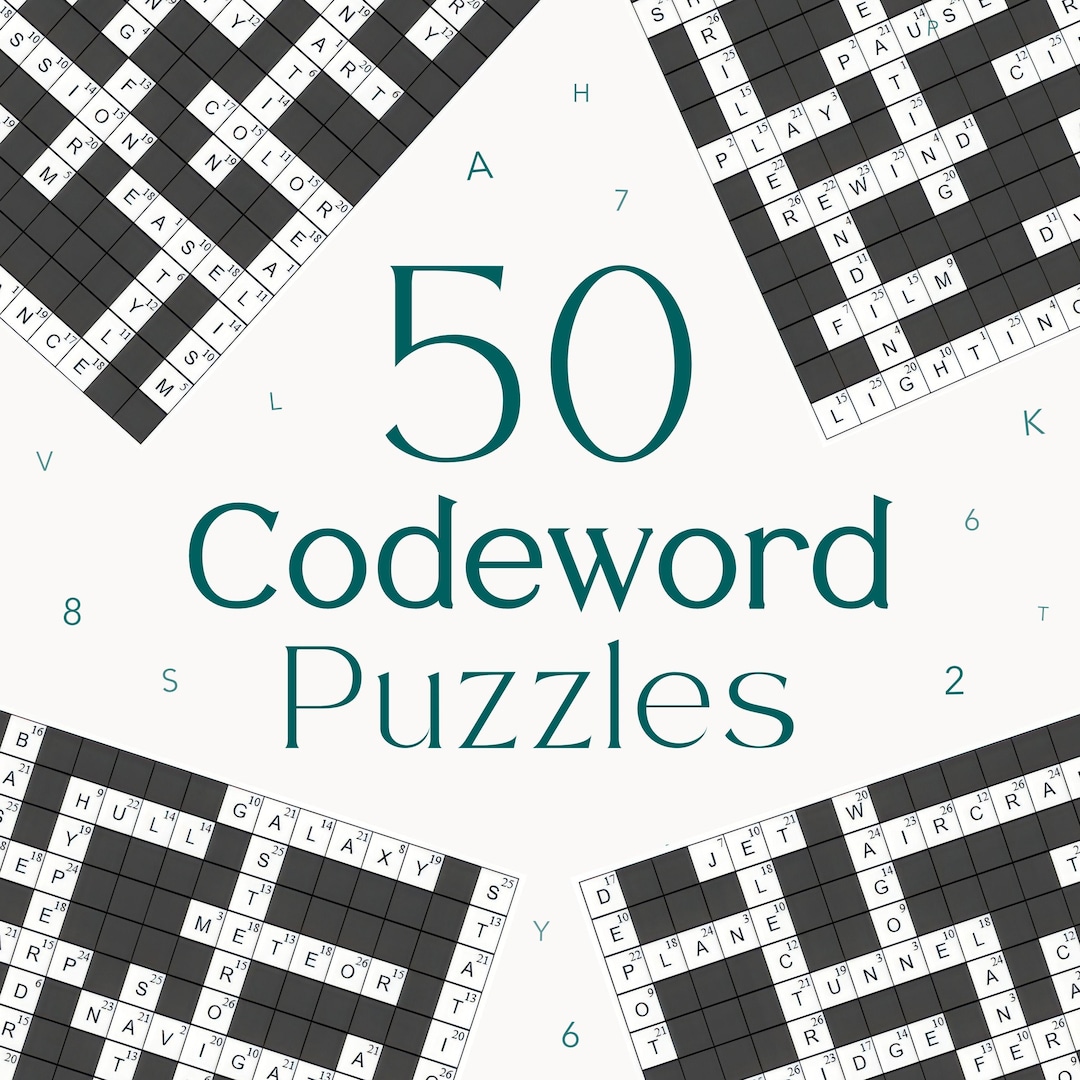 50 Codeword Puzzles – Printable Themed Word Challenges From Beginner to ...