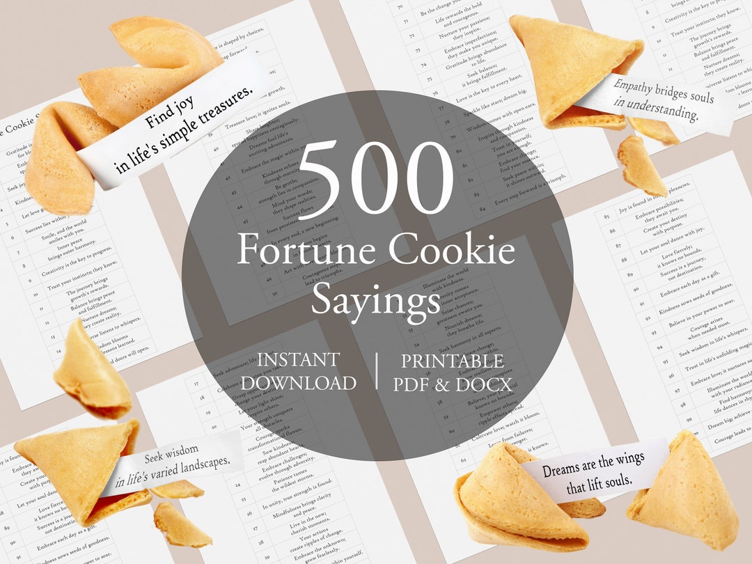 500 Fortune Cookie Sayings, Positive Thinking Quotes, Words of ...