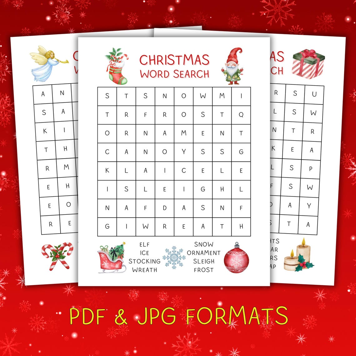 Christmas Word Searches for Kids, Printable Word Search Games, Xmas ...