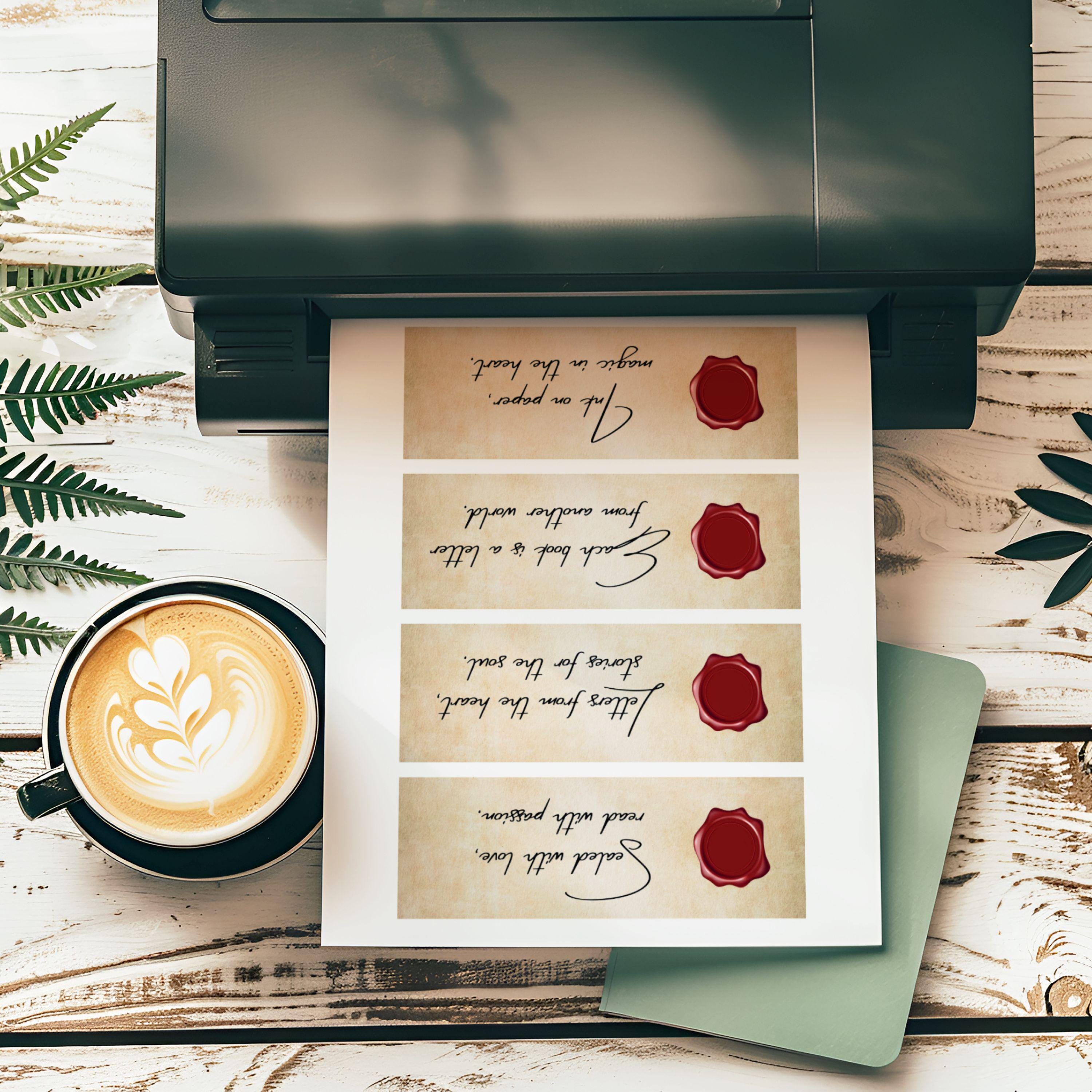 5 Printable Bookmarks, Fancy Vintage Style Bookmarks With Wax Seal ...