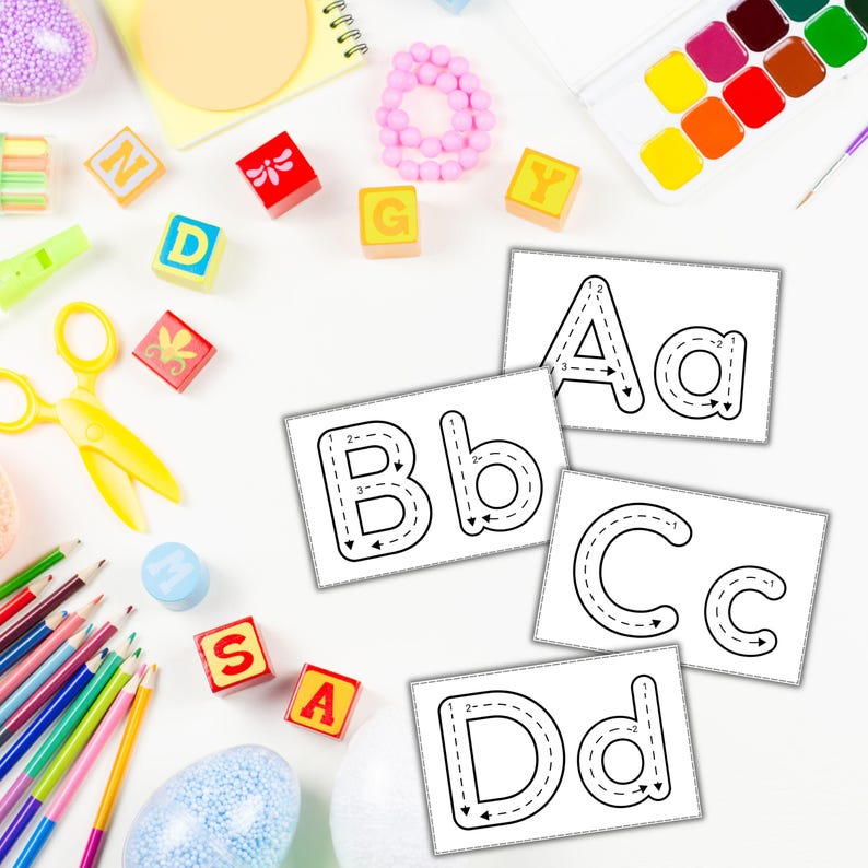 Alphabet Activity Cards, Printable Flashcards for Tracing, Coloring and ...