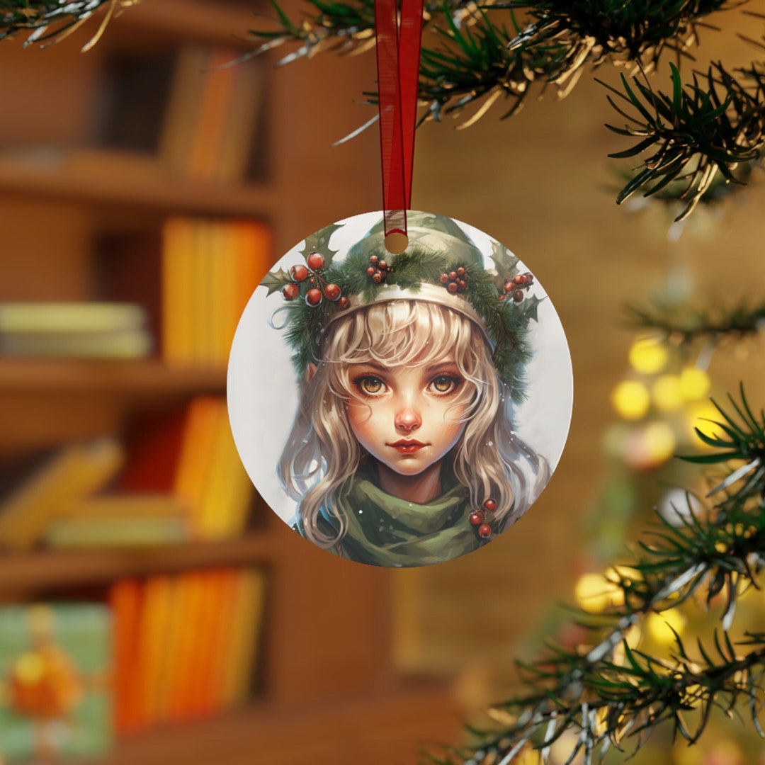 Christmas Elf Metal Ornament for Christmas Tree Christmas Elf Ornament ...