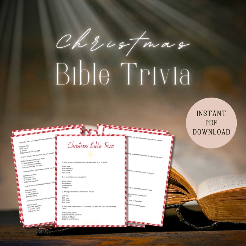 Printable Christmas Bible Trivia, Christian Christmas Trivia Game With ...