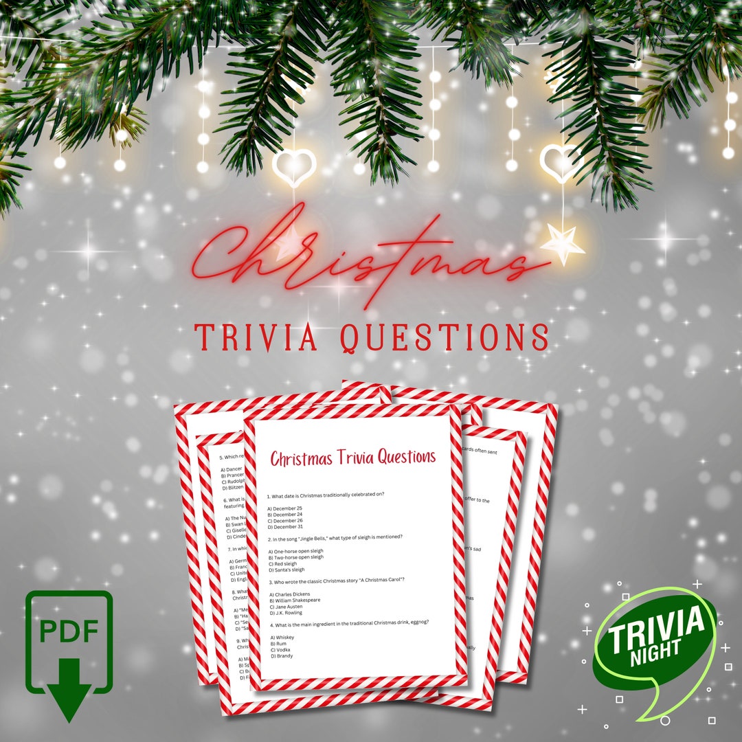 Christmas Trivia Questions With Correct Answers, Xmas Trivia Party Game ...