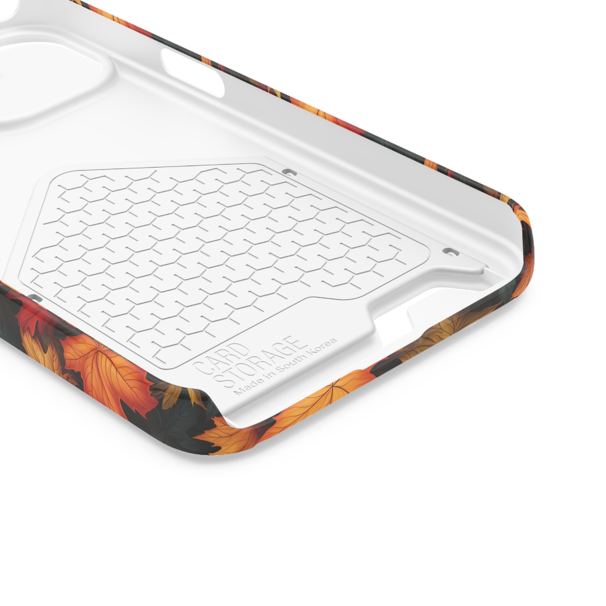 Phone Case With Card Holder Autumn Leaves Design Glossy or Matte ...