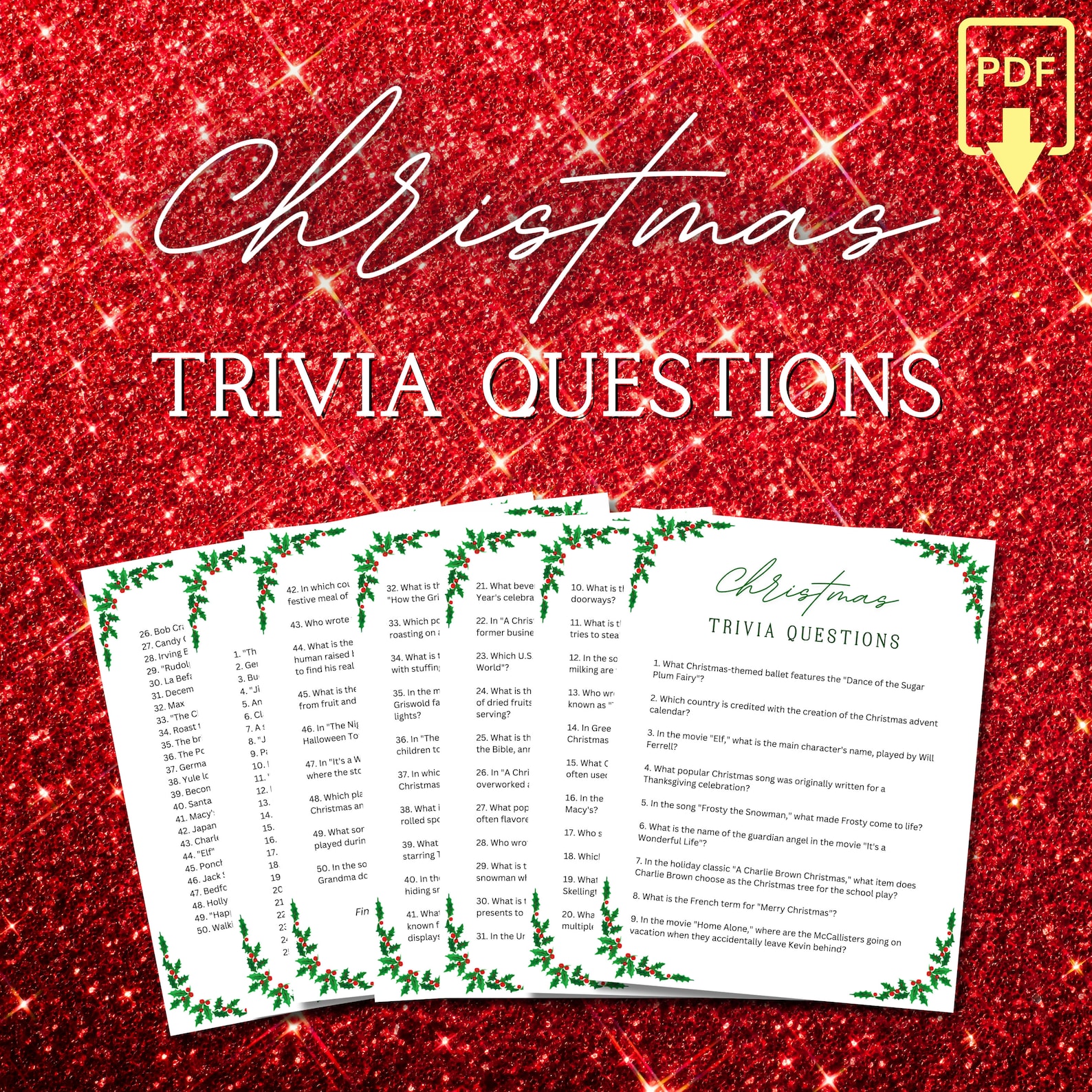 Printable Christmas Trivia Questions With Correct Answers, Xmas Trivia ...