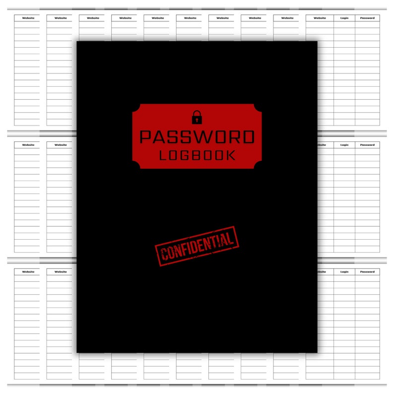 Printable Password Logbook | Tracker for Managing Online Accounts ...