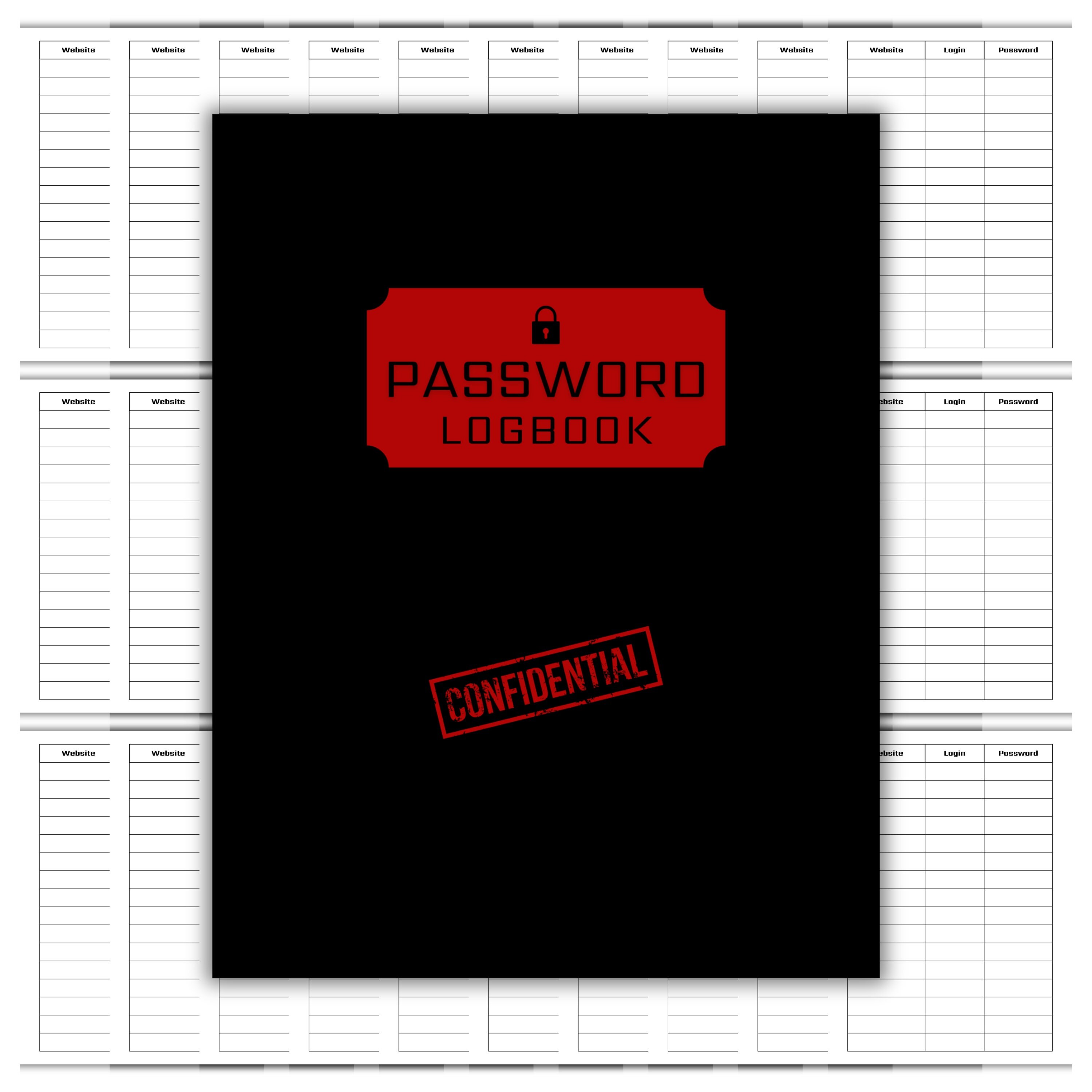 Printable Password Logbook, Tracker for Managing Online Accounts, Login ...