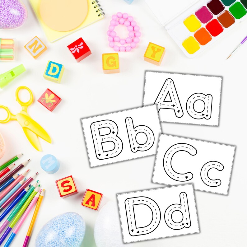 Alphabet Activities - Trace, Color and Cut Uppercase and Lowercase ...