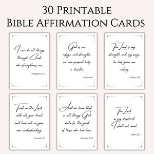 30 Printable Bible Affirmation Cards, Words of Christian Affirmations ...