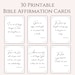 30 Printable Bible Affirmation Cards, Words of Christian Affirmations ...