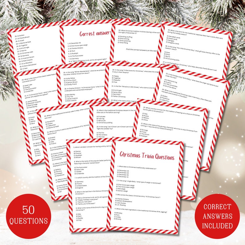 Christmas Trivia Questions With Correct Answers | Christmas Trivia ...