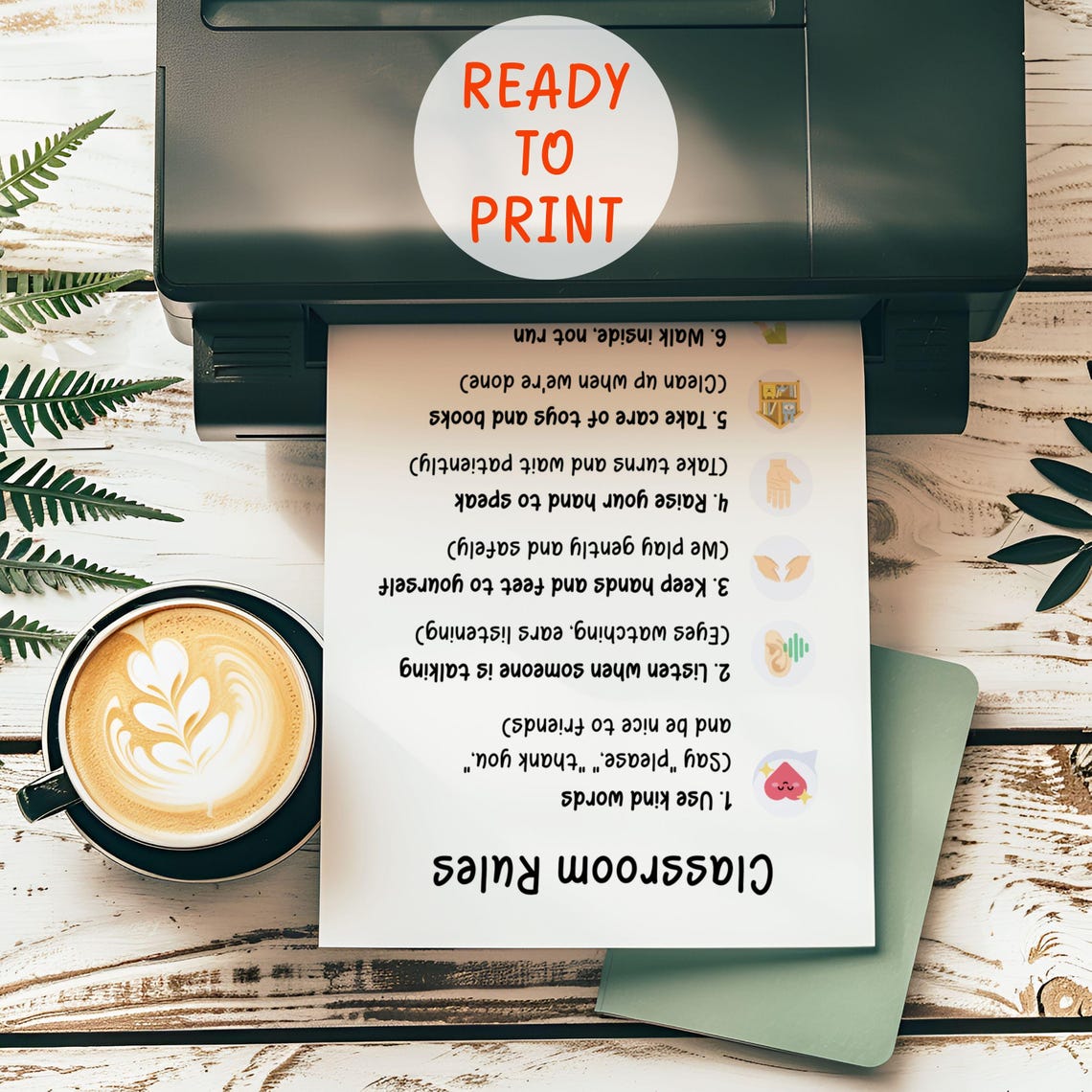 Classroom Rules Chart, Golden Classroom Rules, Educational Poster for ...