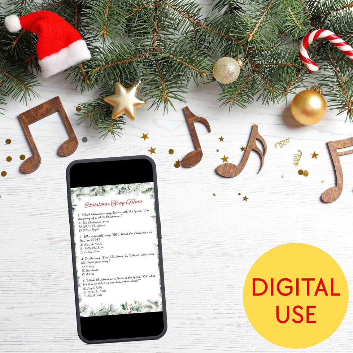 Christmas Song Trivia Game – 30 Questions With Answer Key and Engaging ...