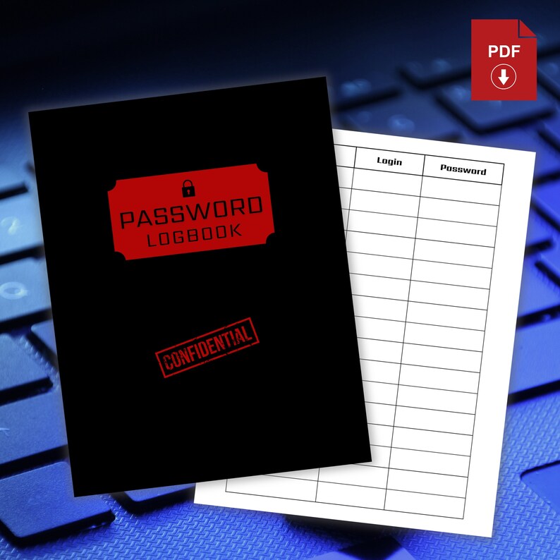 Printable Password Logbook, Tracker for Managing Online Accounts, Login ...