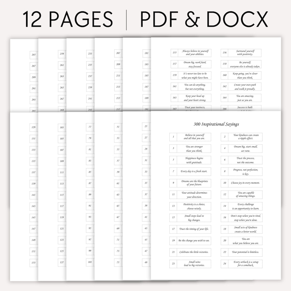 300 Printable Inspirational Sayings for Multiple Uses, Phrases for ...