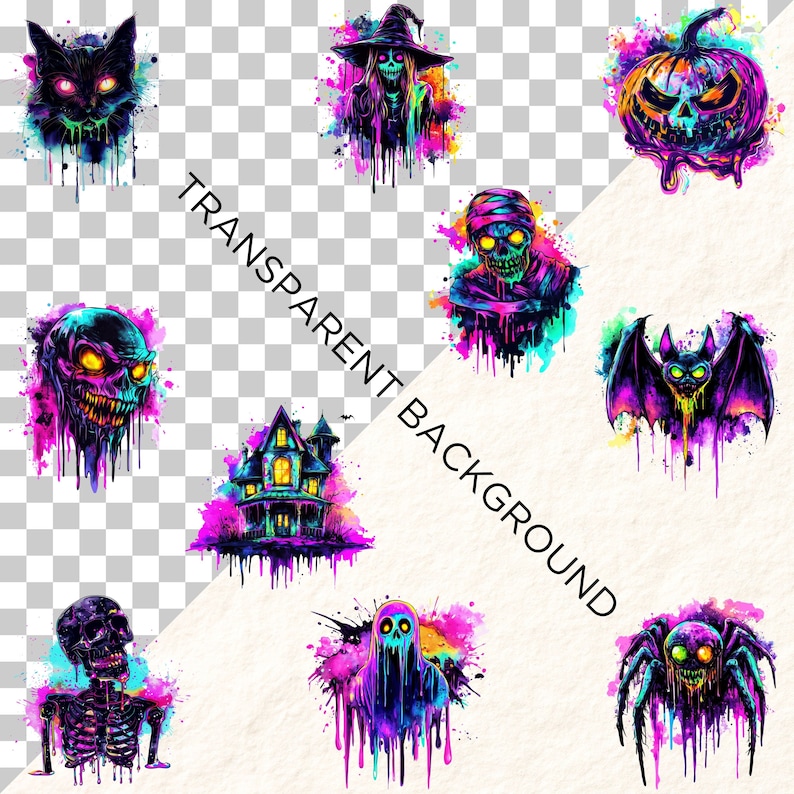 Nostalgic 90s Halloween Clipart Pack, Retro Halloween Clip Art ...