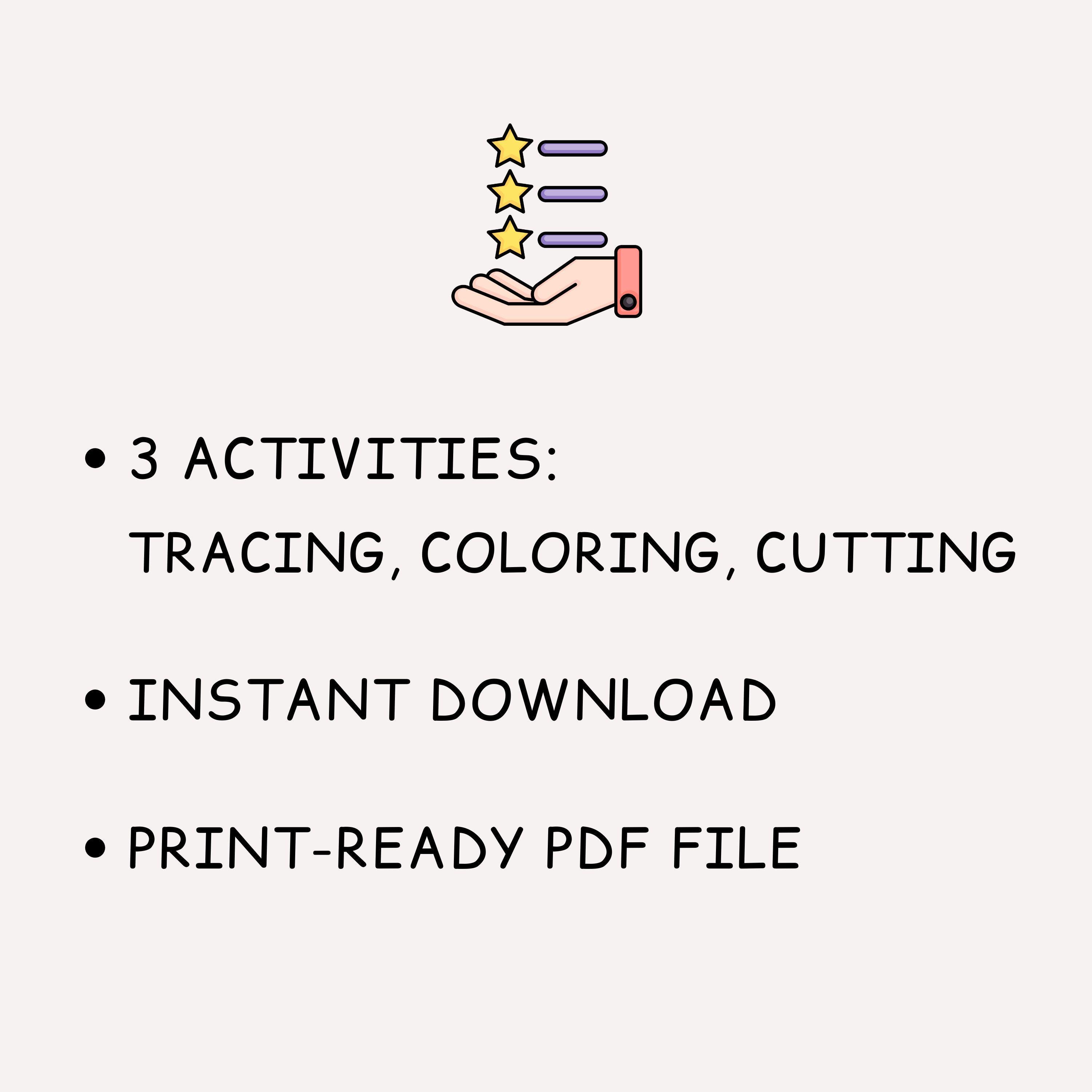 Printable Alphabet Activity Cards: Trace, Color & Cut Uppercase and ...