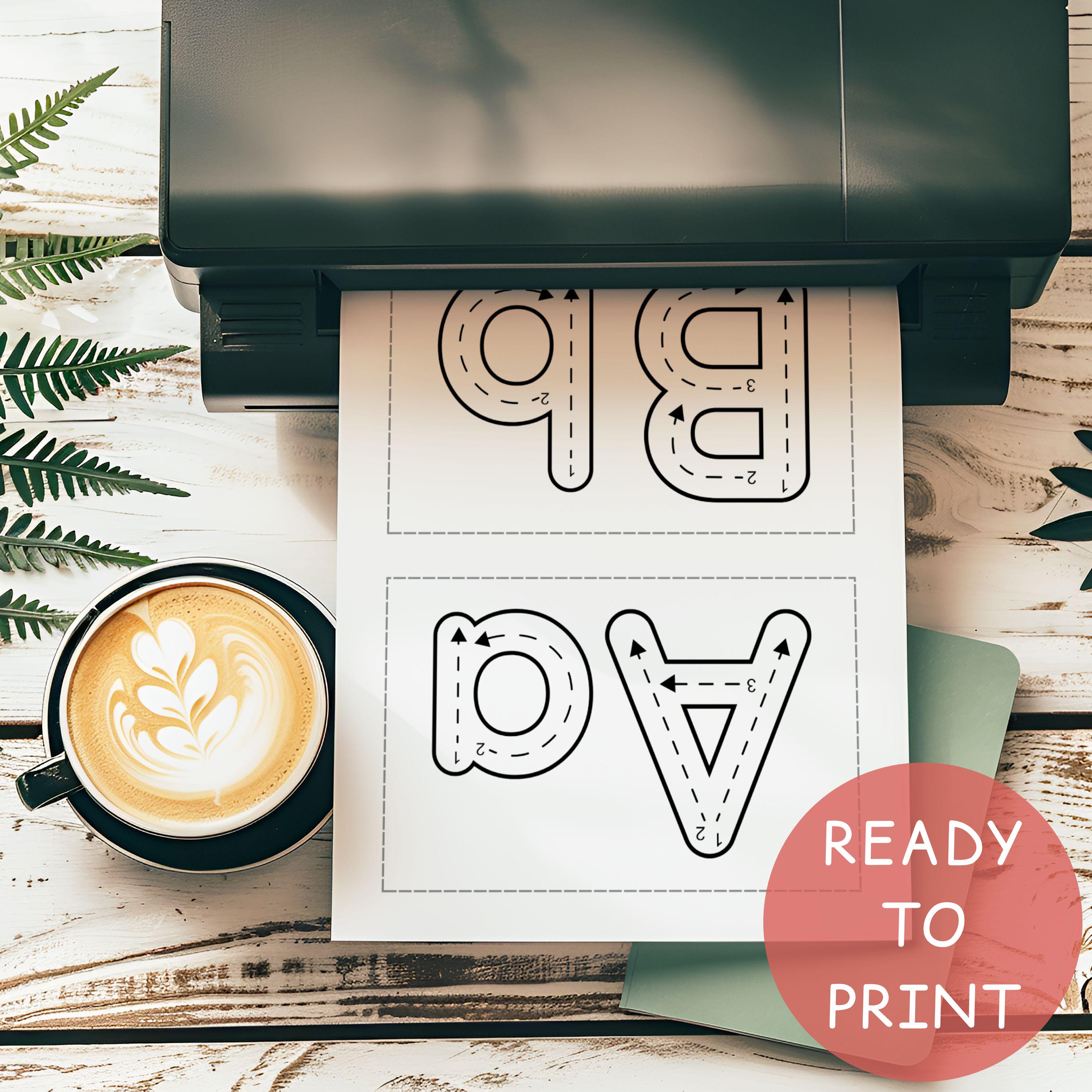 Printable Alphabet Activity Cards: Trace, Color & Cut Uppercase and ...