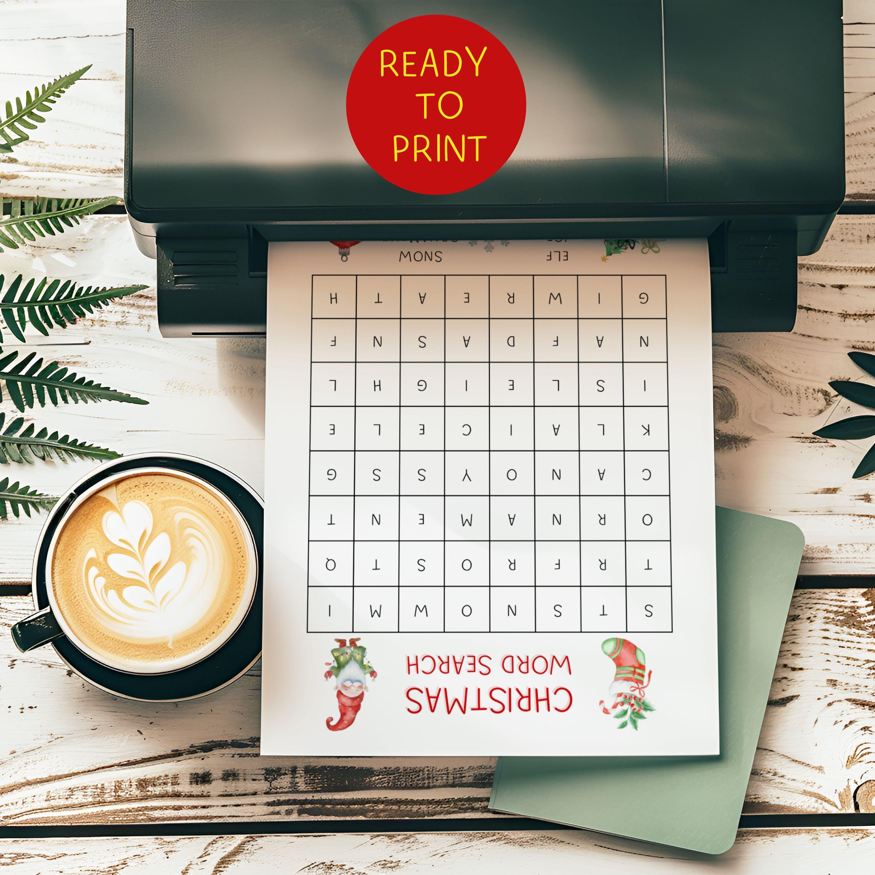 Christmas Word Searches for Kids, Printable Word Search Games, Xmas ...