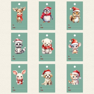 9 Printable Christmas Gift Tags Cute Christmas Gift Tags Christmas Name ...