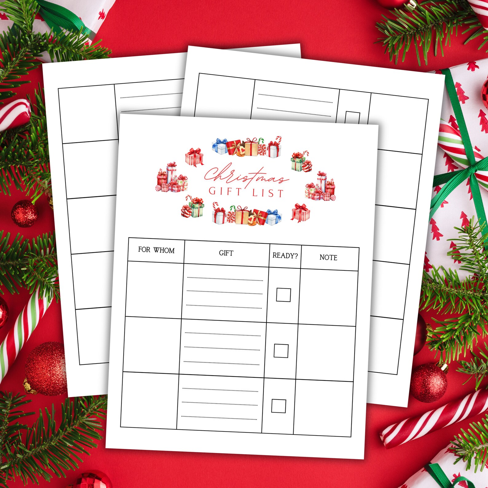 Printable Christmas Gift List Template Christmas Gift Planner Gift ...