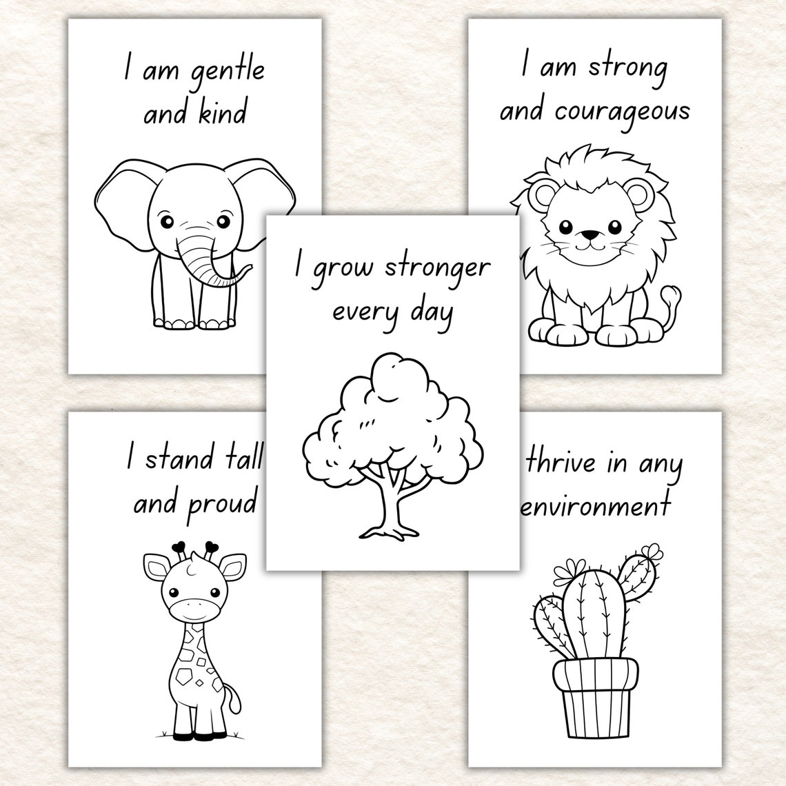 10 Printable Coloring Affirmation Cards for Kids - Coloring Pages to ...