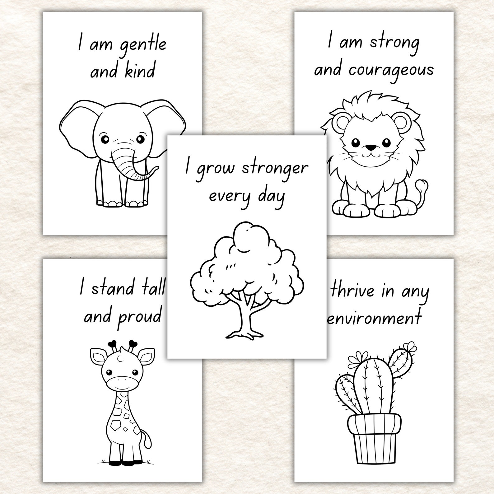 10 Printable Coloring Affirmation Cards for Kids - Coloring Pages to ...