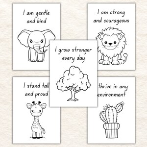 10 Printable Coloring Affirmation Cards for Kids - Coloring Pages to ...